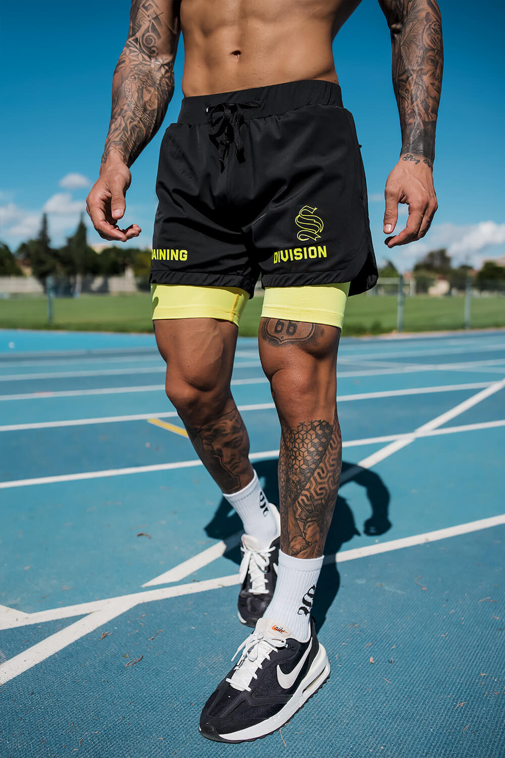 Sinners Attire Black/Yellow Venom 365 Shorts