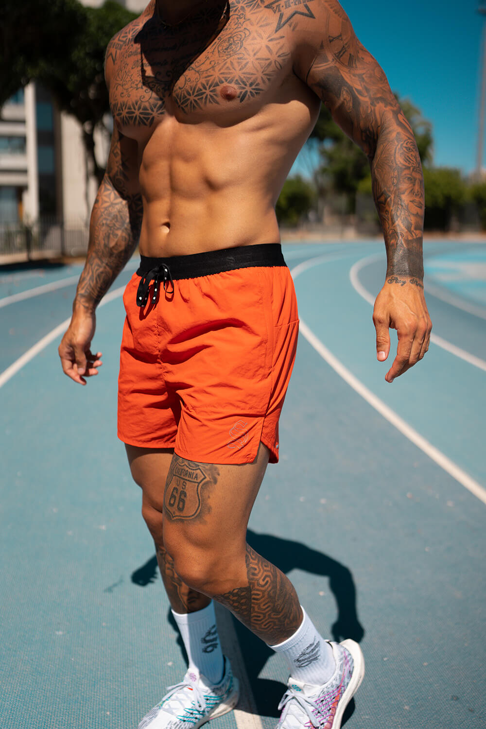 Sinners Attire Orange Aero Gym Shorts