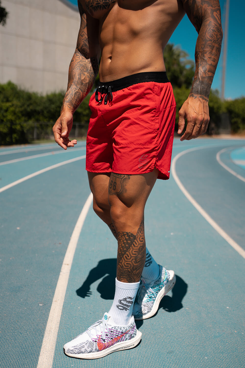 Sinners Attire Red Aero Gym Shorts