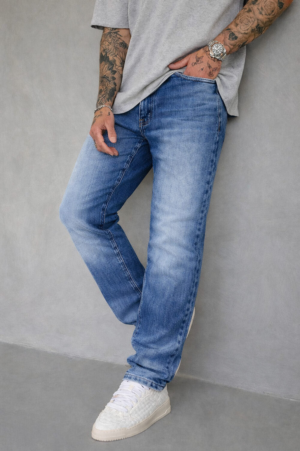Sinners Attire Acid Blue Regular Fit Jeans