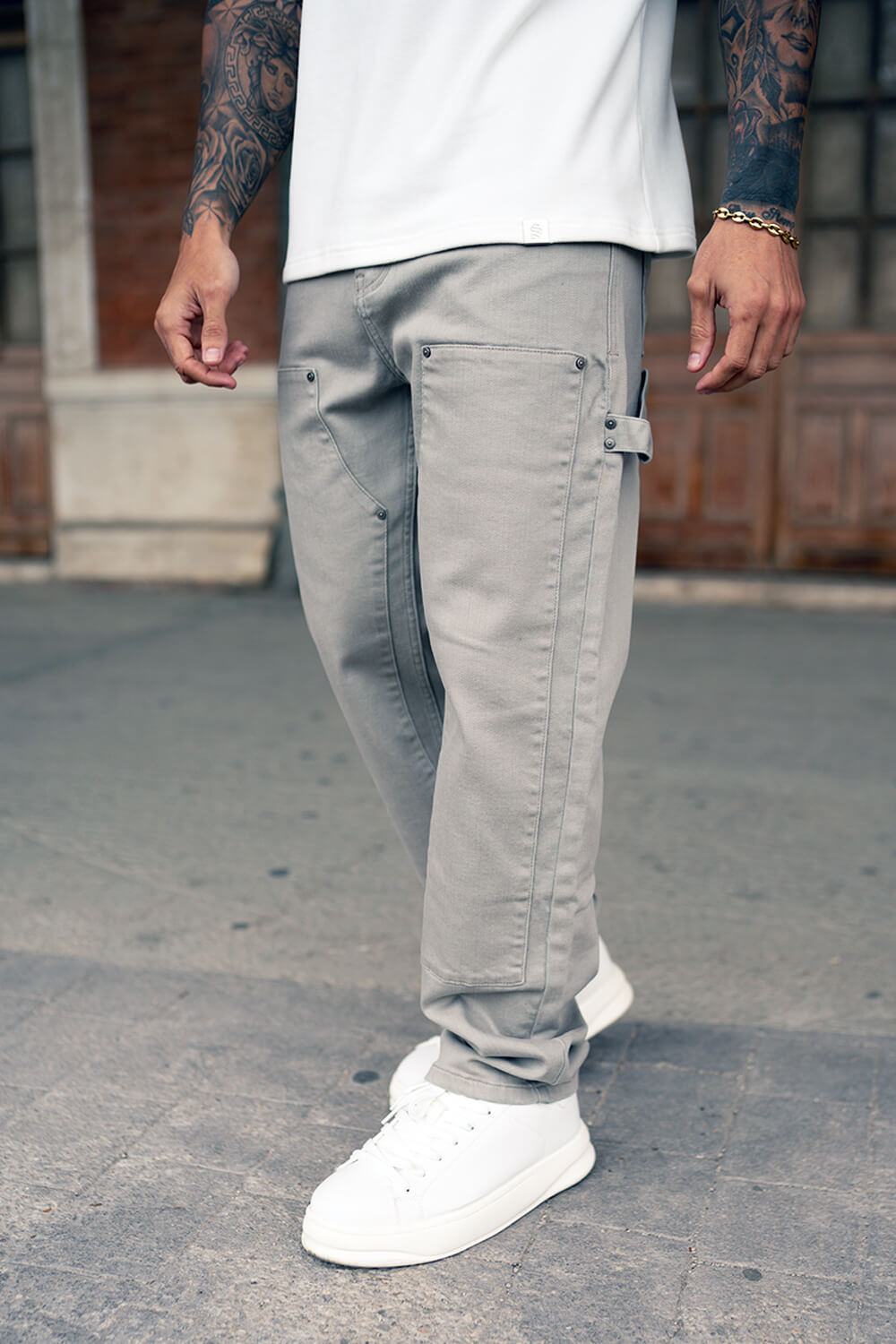 Sinners Attire Grey Carpenter Jeans