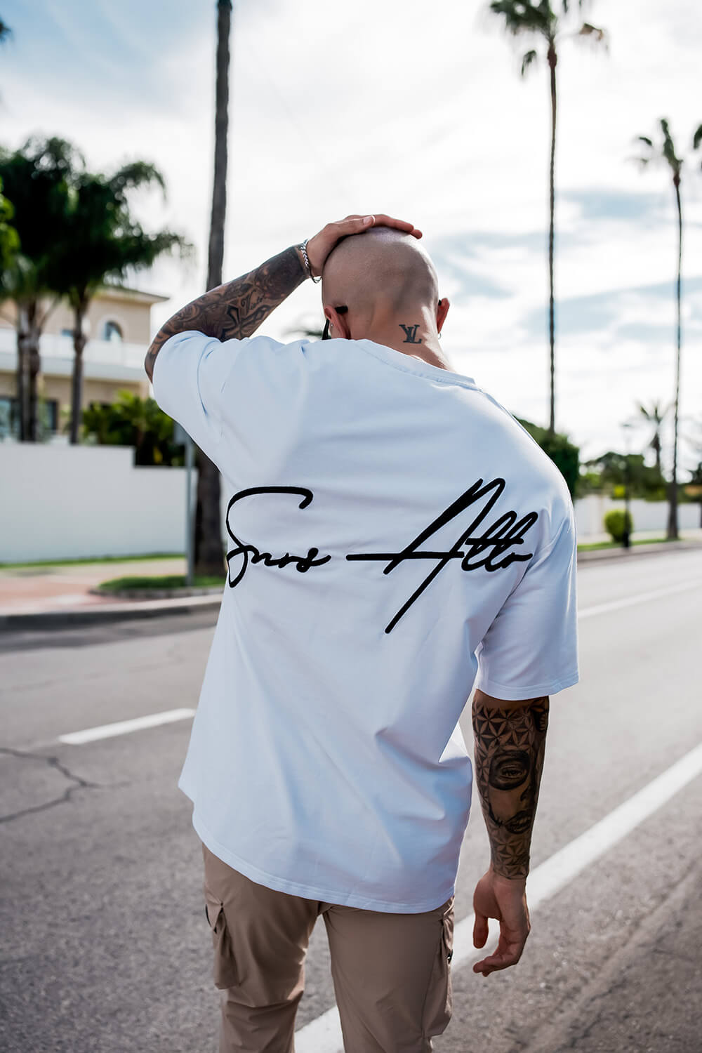 Sinners Attire White/Black Script Core Tee
