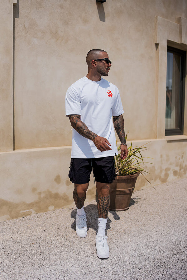 Sinners Attire White/Pink Script Core Tee