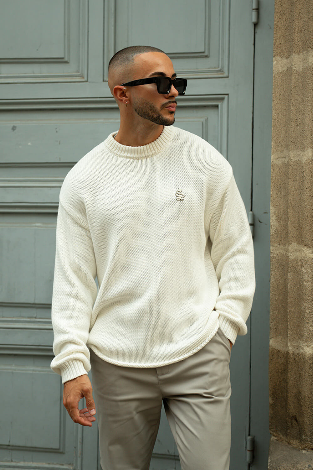 Sinners Attire Off White Aurelle Cable Knit Sweater