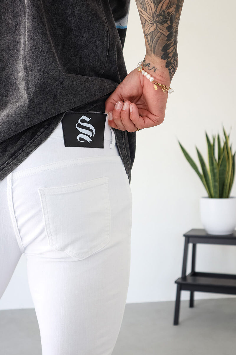 Sinners Attire White Non Rip Skinny Spray On Jeans