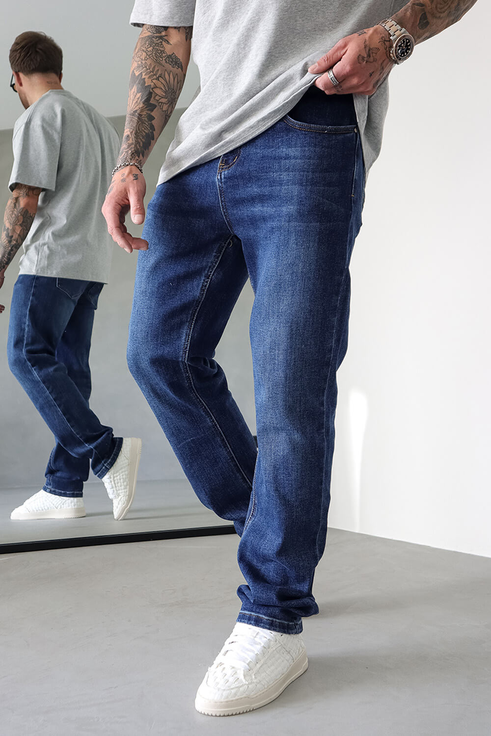 Sinners Attire Dark Blue Regular Fit Jeans