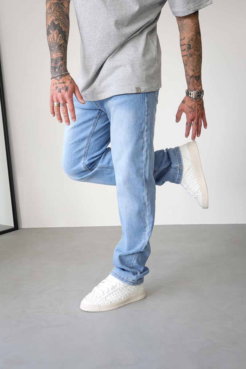 Sinners Attire Light Blue Regular Fit Jeans